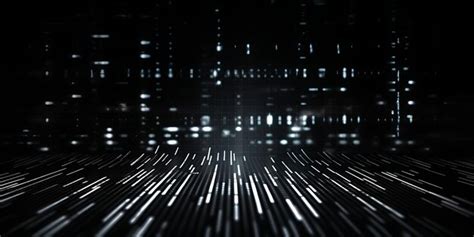 White Binary Code On Dark Creating An Atmosphere Of Data Technology And