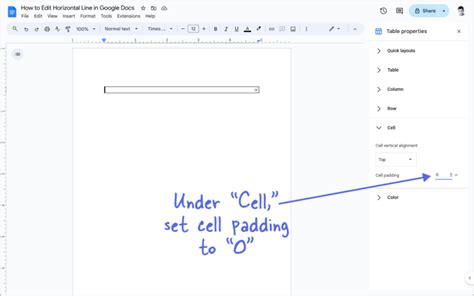 How To Edit Horizontal Line In Google Docs Using Tables