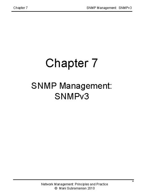 Chapter 7 Snmp Management Snmpv 3 Network Management