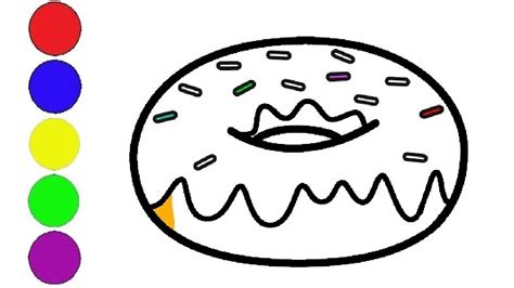 Как нарисовать пончик How To Draw A Donut Сурет салу пончик Youtube