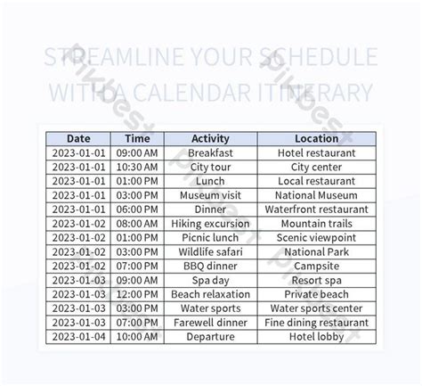 透過日曆行程優化您的日常生活 Excel模板範本素材免費下載 Pikbest