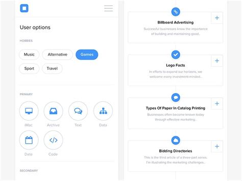 User Option Ui Design For Catalog Printing Business