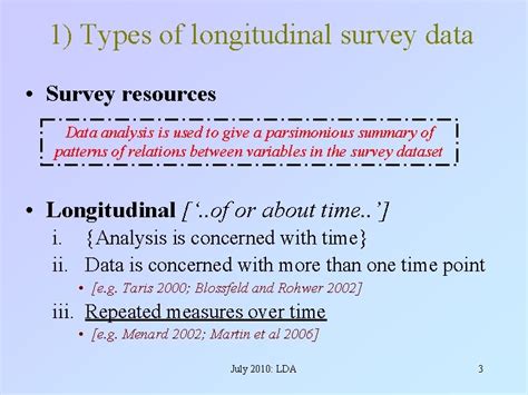 What Is The Analysis Of Longitudinal Survey Data