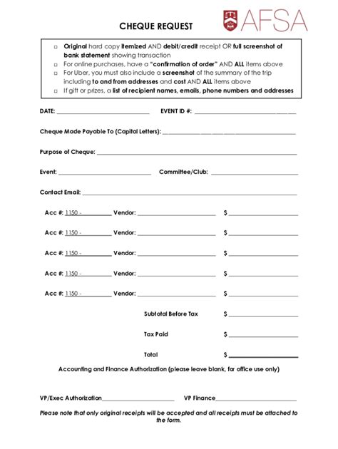 Fillable Online Cheque Request Form Checklist Squarespace Fax Email