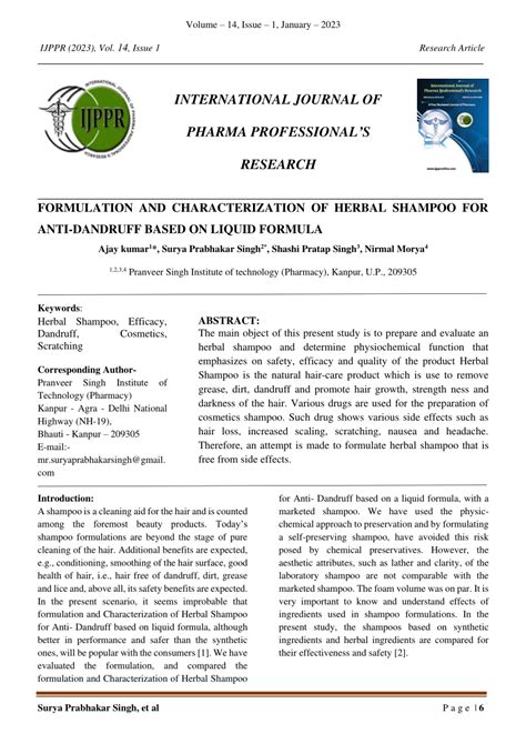 Pdf International Journal Of Pharma Professionals Research