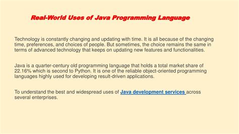 Ppt Know Real World Uses Of Java Programming Languages Powerpoint
