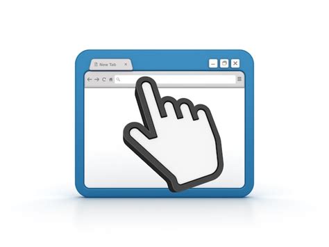 Premium Photo Internet Browser With Hand Cursor