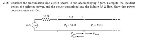 Solved 2 18 Consider The Transmission Line Circuit Shown In