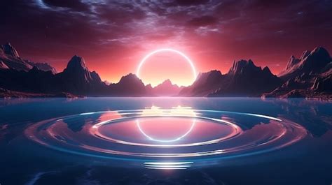 Premium Photo 3d Render Abstract Wallpaper With Sunset Or Sunrise