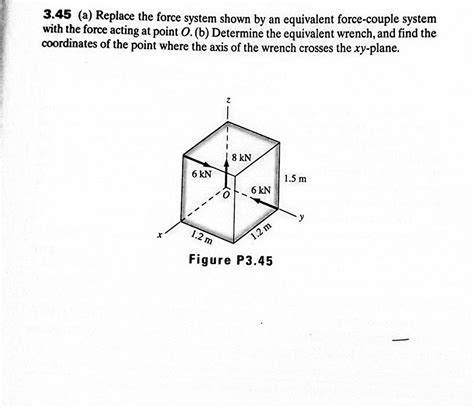 Solved 345 A Replace The Force System Shown By An