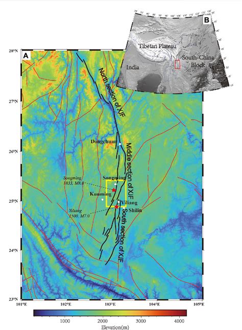 Figure 1 From Shear Wave Velocity Structure In The Middle Segment Of The Xiaojiang Fault Zone