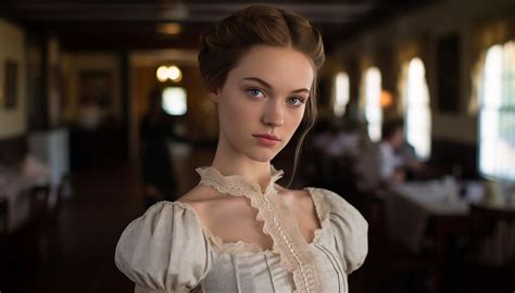 Premium Ai Image A Beautiful White Girl Wearing A Gorgeous Dress
