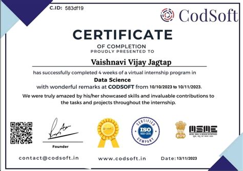 Vaishnavi Jagtap On Linkedin Codsoftinternship Datascience