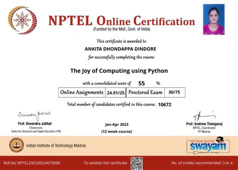 Swayam Nptel Python Joyofcomputing Continuouslearning Codingjourney Ankita Dindore