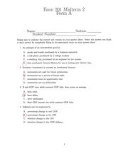 ECON 201 Midterm 2 Econ 2 1 Mi Term 2 Orm Name Section Babe Number Makes Sure To