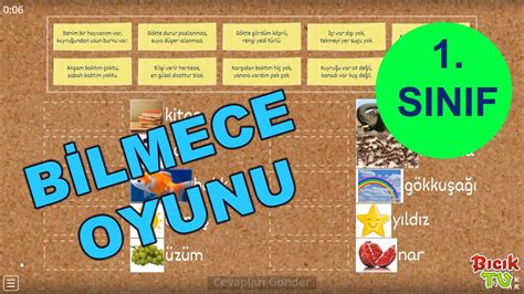Bilmece Oyunu Bilmeceleri Eşleştir 1 Sınıf İlkokul Etkinlik Etkinlik Youtube