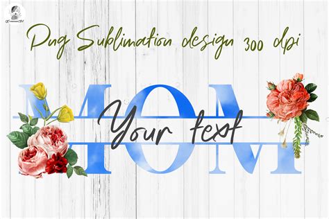 Split Monogram Mom Sublimation Design Graphic By Komanna Art