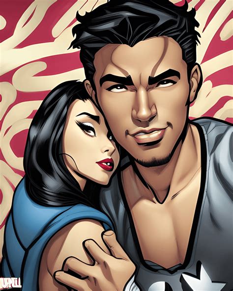 Mixed Race Handsome Man And Beautiful Woman In Love Artgerm · Creative Fabrica