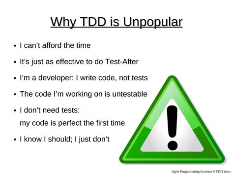 Agile Programming Systems Tdd Intro Pdf Programming Languages