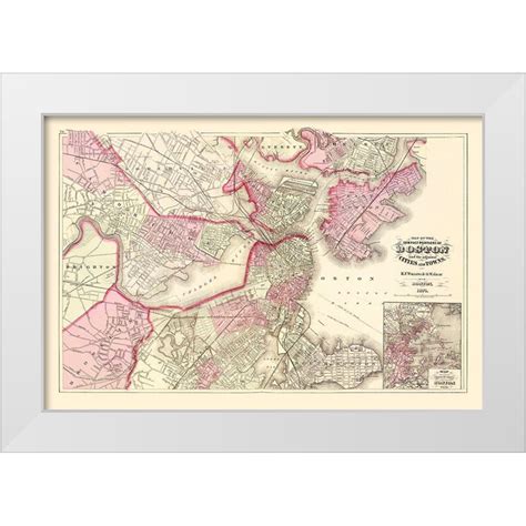Walling 14x11 White Modern Wood Framed Museum Art Print Titled Boston Massachusetts Walling