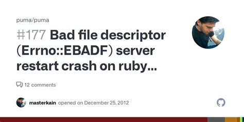 Bad File Descriptor Errnoebadf Server Restart Crash On Ruby 200preview2 · Issue 177