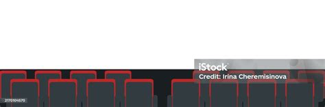 영화관 좌석 배경입니다 극장 의자의 뒷모습 투명한 배경에 영화의 빈 홀 엔터테인먼트 산업 회의 프리젠 테이션 초연을위한 평면 벡터 일러스트 레이 션 0명에 대한 스톡 벡터