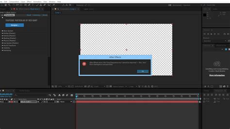 Solved TrapCode Particular After Effects Error File Cl Adobe Support Community