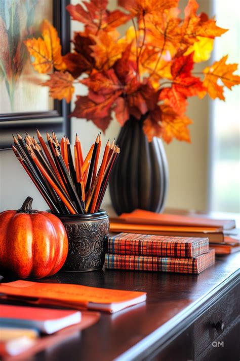 Fall Decor Office Workplace Warmth Quiet Minimal
