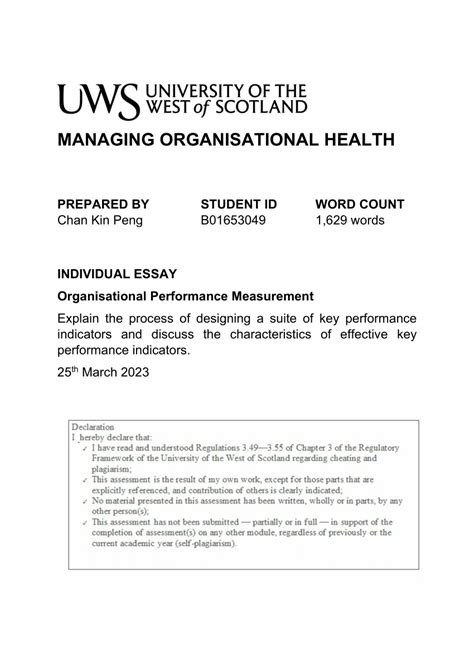 Pdf Process Of Designing A Suite Of Key Performance Indicators And Characteristics Of