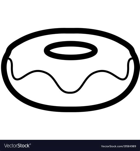 Isolated Donut Outline Royalty Free Vector Image