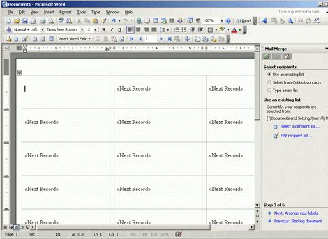 Next Record Mail Merge Labels Fasrfire
