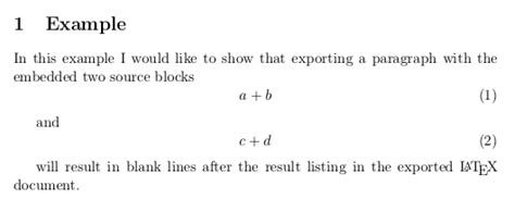 Blank Lines After Org Mode Code Block Results In Latex Export Emacs