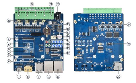 Dual Eth Quad Rs485 Base Board B For Raspberry Pi Compute Module 4