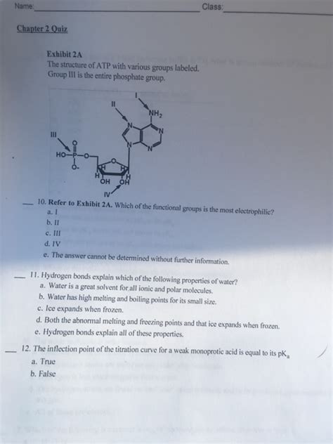 Solved Name Class Date Indicate The Answer Choice That
