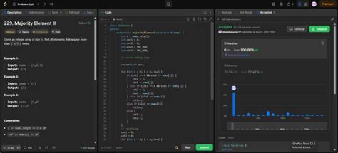 Solved Leetcode 229 Majority Element Ii Using The Boyer Moore Voting Algorithm In C