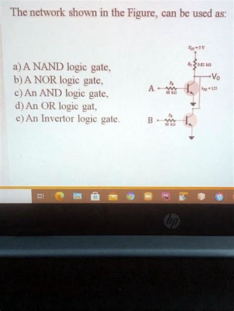 Solved The Network Shown In The Figure Can Be Used As A A Nand Logic Gate B A Nor Logic Gate