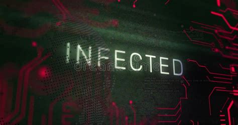 Image Of Infected Text And Digital Data Processing Over Black