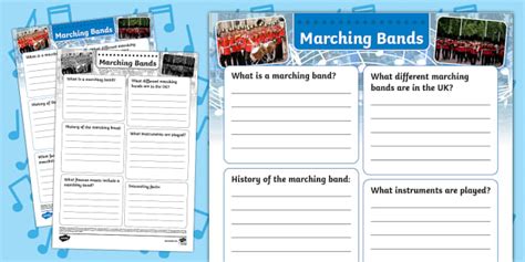 👉 Marching Bands Fact File Template Lehrer Gemacht
