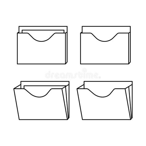 Office Folder Set Folder With Documents Opened And Closed Folders Stock Vector Illustration