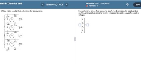 Solved Write A Matrix Equation That Determines The Loop