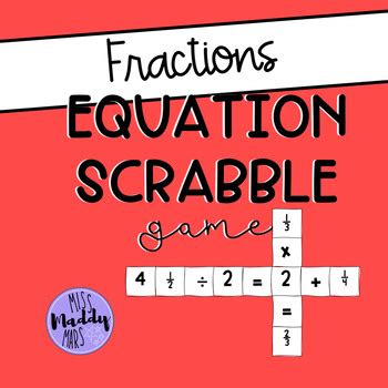 Math Fraction Game Add Subtract Multiply Divide By MissMaddyMars
