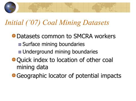 PPT CREATING NATIONAL COAL MINING GEOSPATIAL DATA STANDARDS PowerPoint Presentation ID