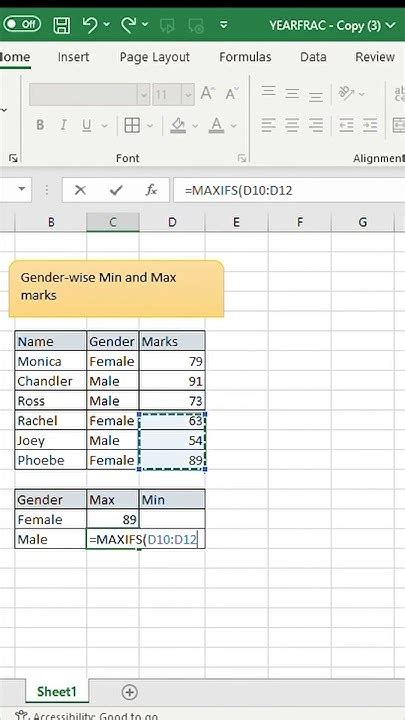how to use maxifs function and minifs function in excel youtube