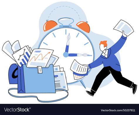Paperwork Managing Multiple Tasks Simultaneously Vector Image