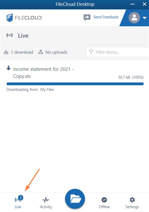 Using The Dashboard In Filecloud Desktop For Windows Filecloud Docs