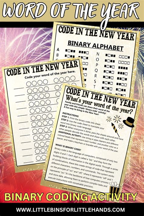 new years binary code activity little bins for little hands
