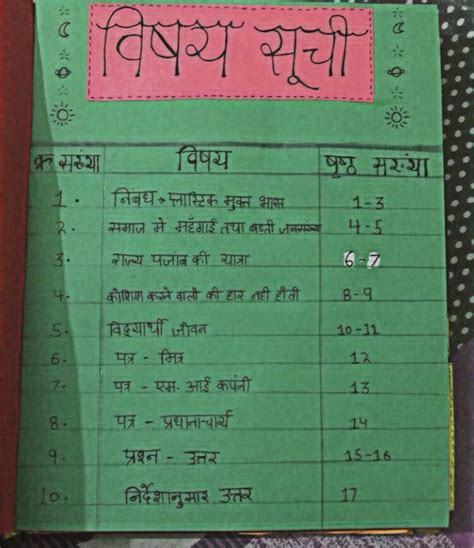 Index For Hindi Project