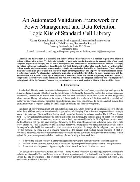 Pdf An Automated Validation Framework For Power Management And Data