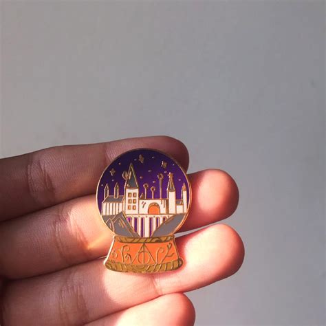 Hogwarts Snow Globe Harry Potter Enamel Pin Choopl Designs