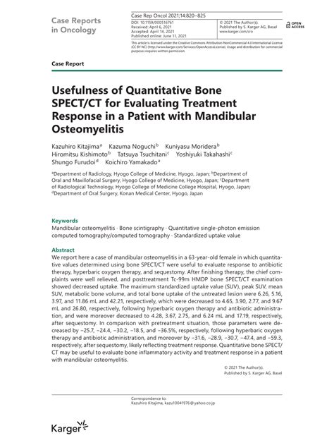 Pdf Usefulness Of Quantitative Bone Spectct For Evaluating Treatment Response In A Patient